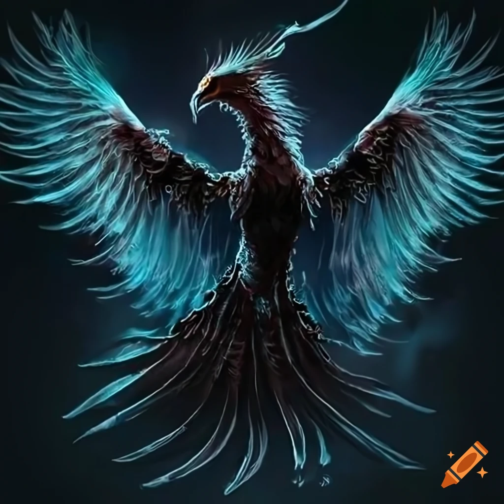 Black phoenix on Craiyon