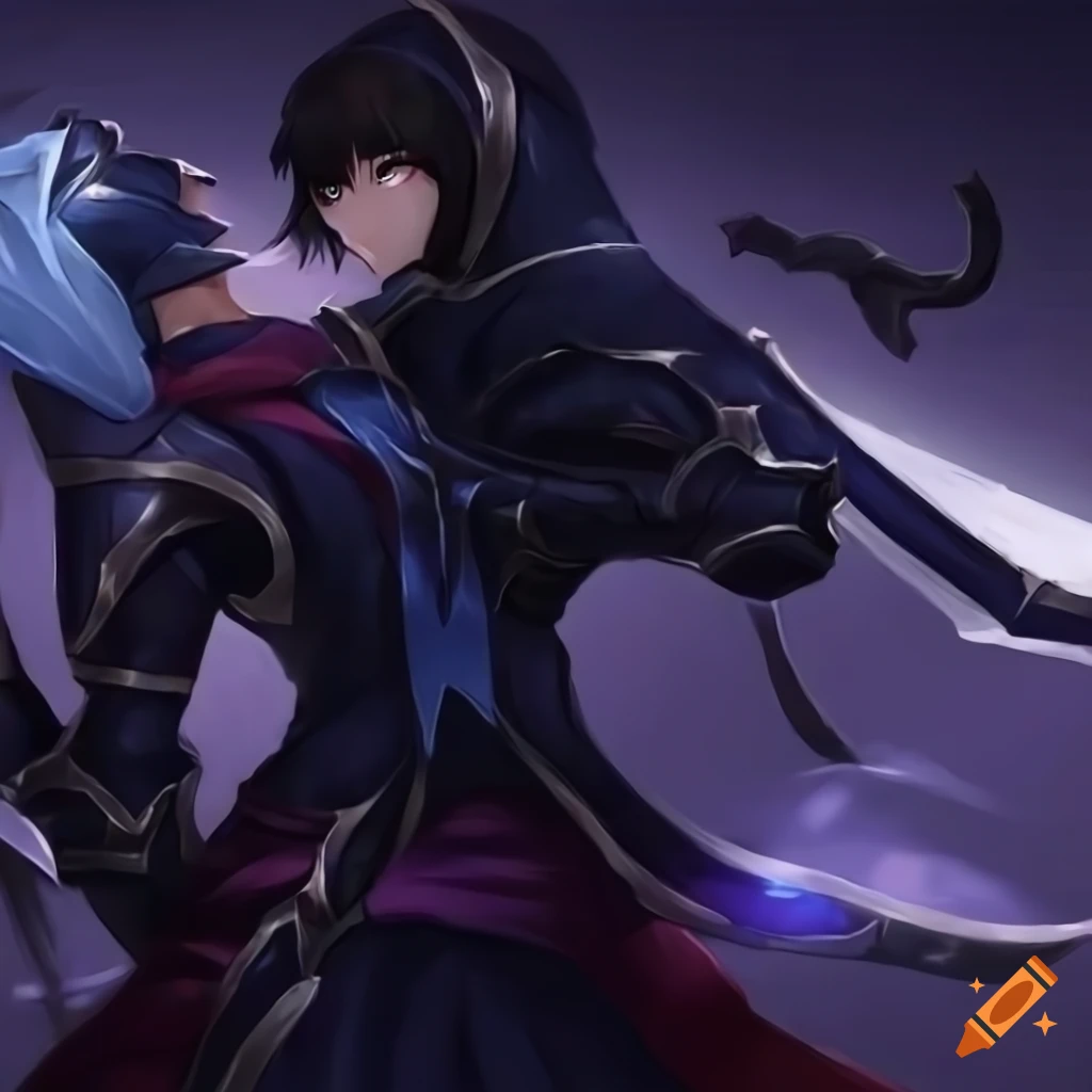 Anime style illustration of talon from league of legends on Craiyon