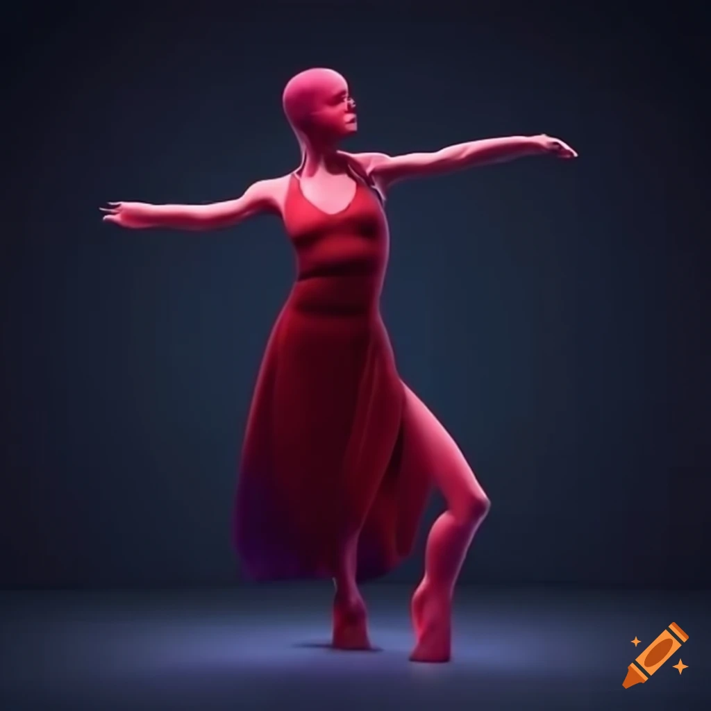 Contemporary dancer performing original choreography on Craiyon