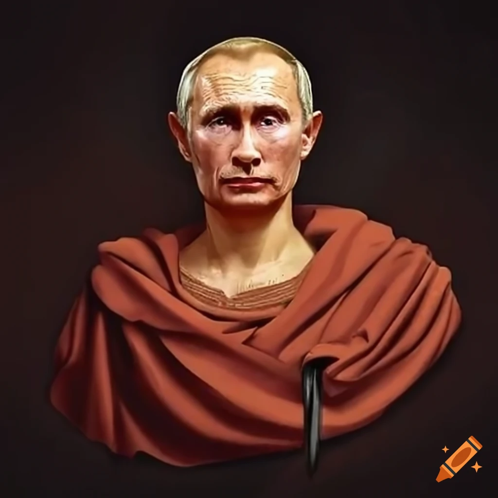 Satirical representation of vladimir putin as julius caesar in a ...