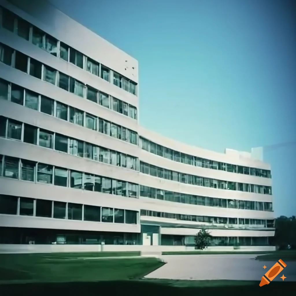 Biotech company building in a realistic setting on Craiyon