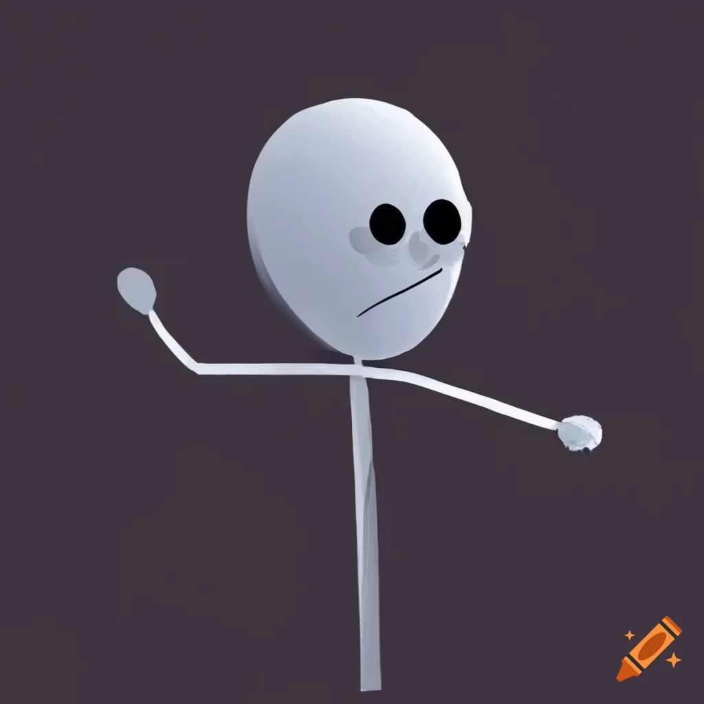 Left profile meme stick figure with ponytail on Craiyon