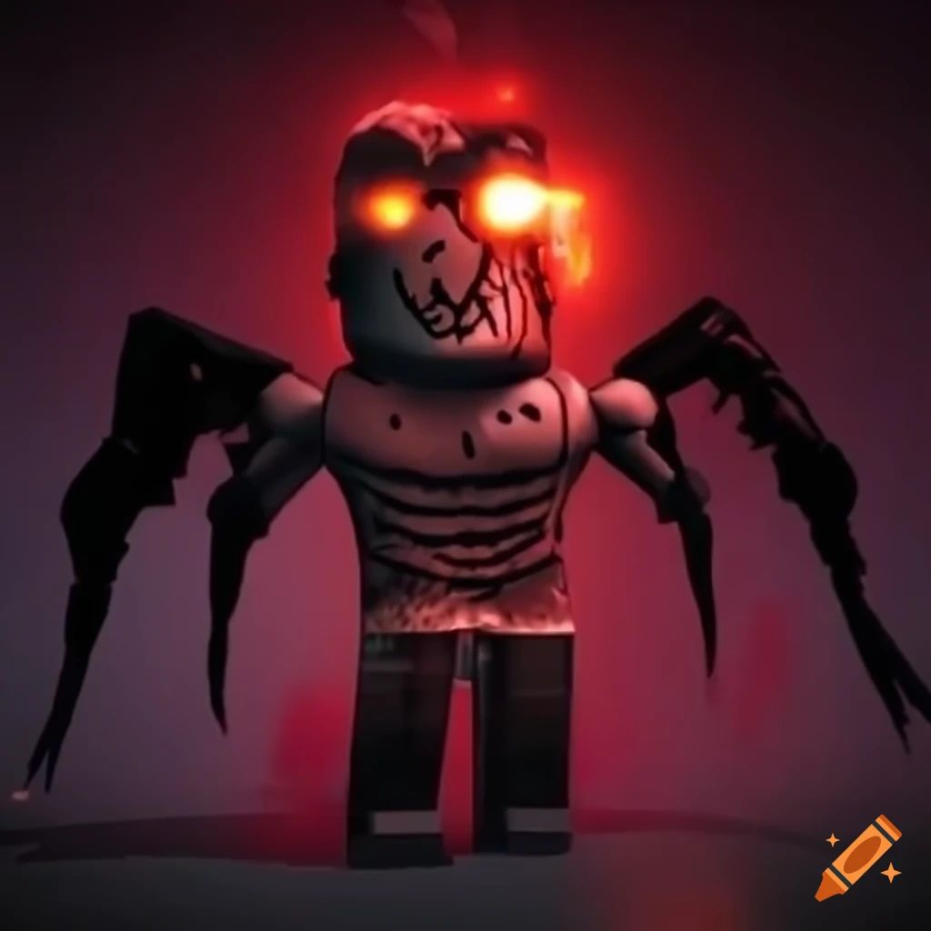 Roblox thumbnail with a horror theme on Craiyon