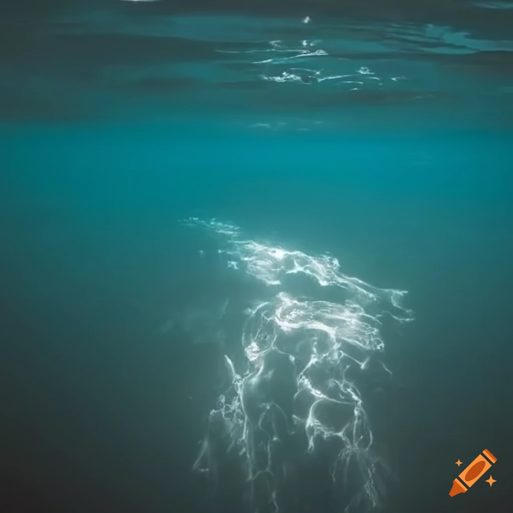 Holy bible shining in the sea from a dark bottom perspective towards ...