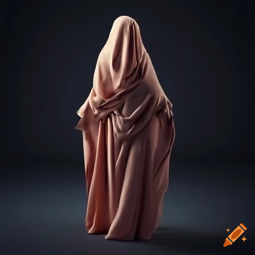 Woman draped in cloth on Craiyon