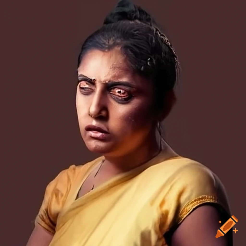South indian woman boxer with a dizzy expression on Craiyon