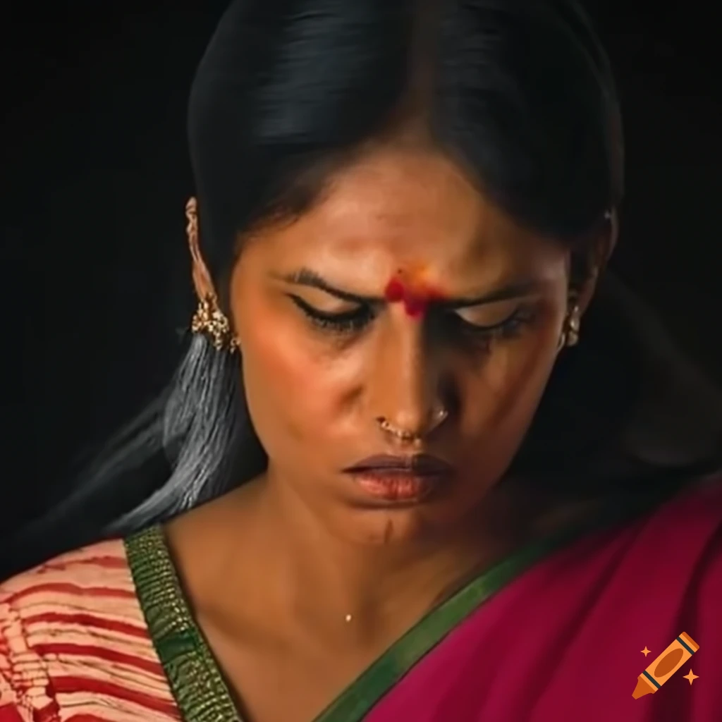 South indian woman fighter with bruised expression on Craiyon