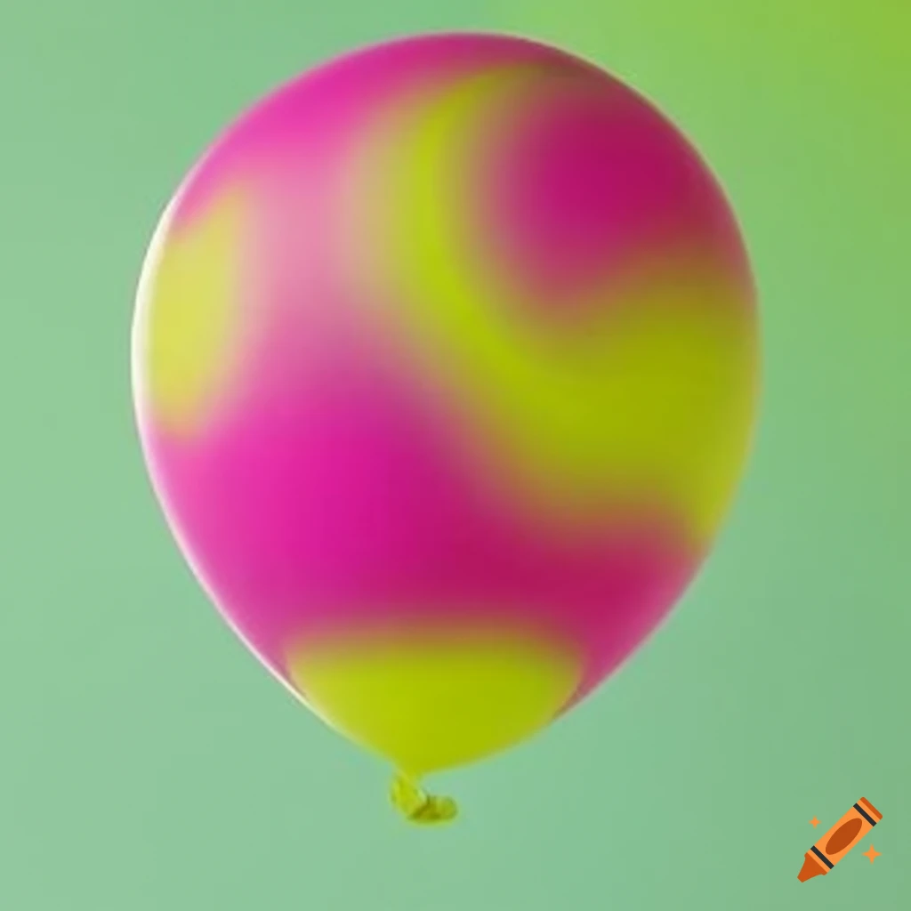 Pink and yellow neon balloon on Craiyon