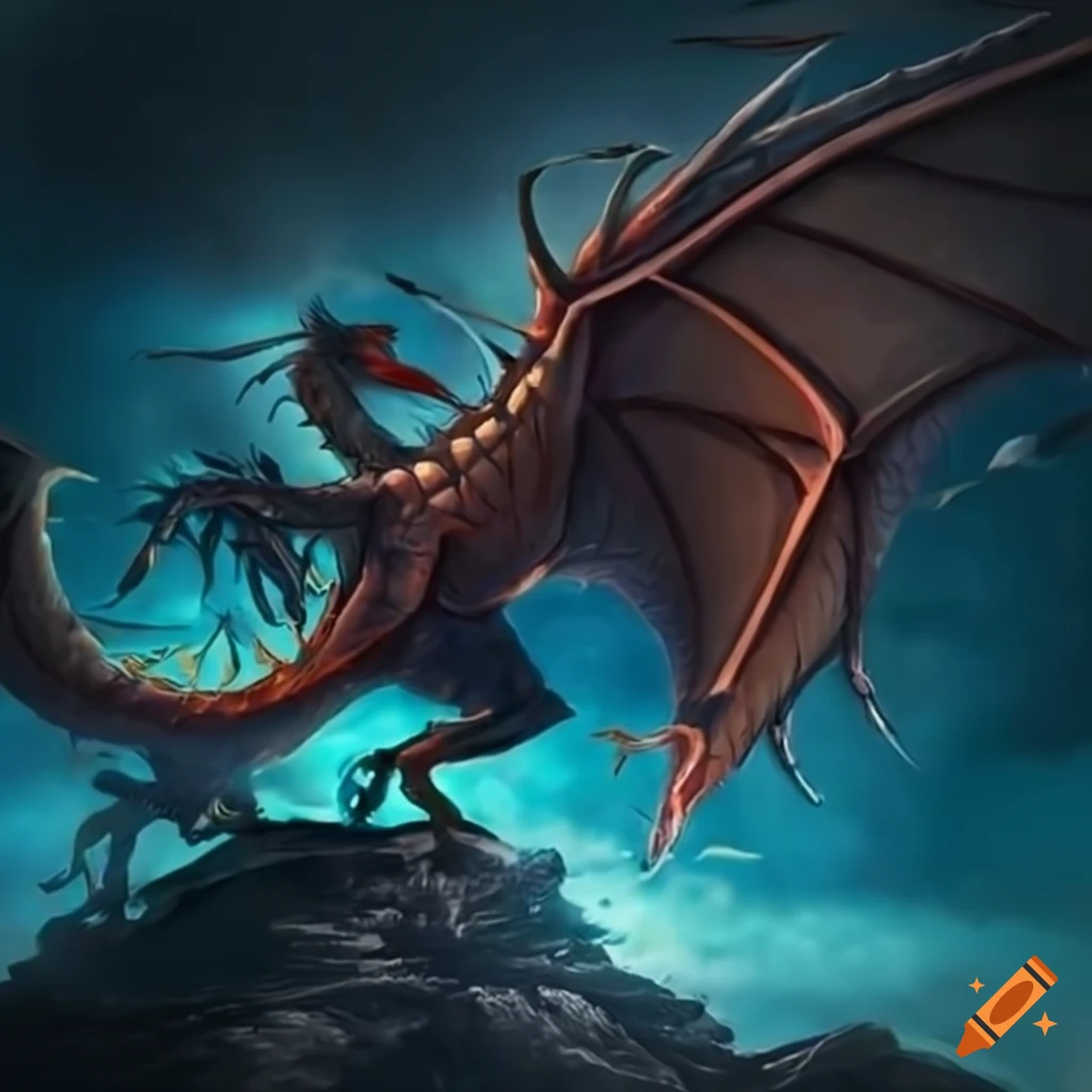 Concept art of a dragon-tornado hybrid on Craiyon