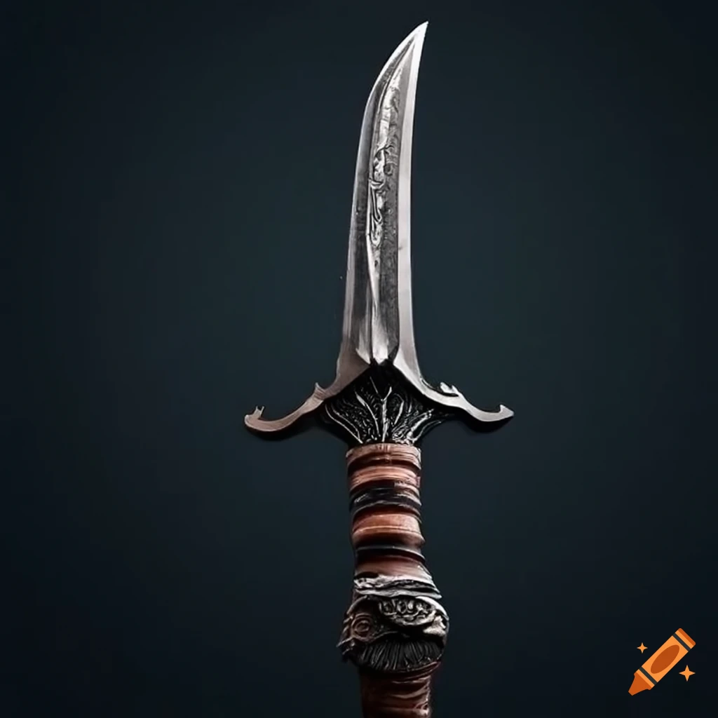 Engraved sword blade in a long shot on Craiyon