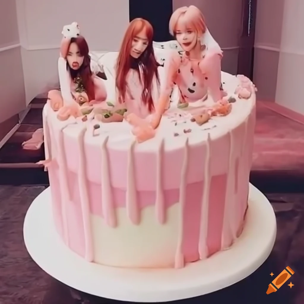 Torta inspirada en el grupo de kpop blackpink on Craiyon