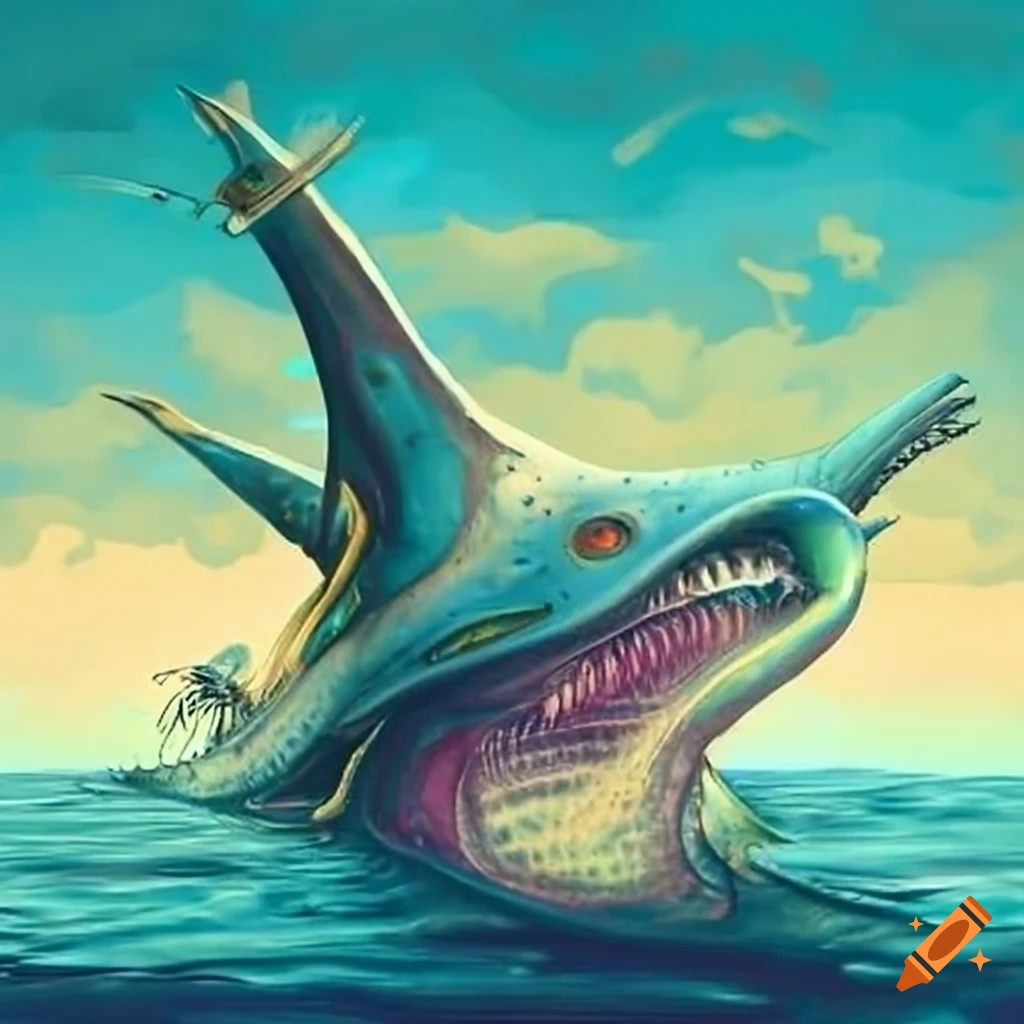 Ekranoplan caspian sea monster on Craiyon