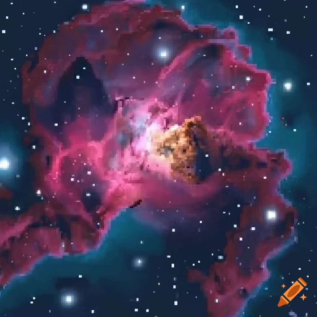 Pixel art of the carina nebula on Craiyon