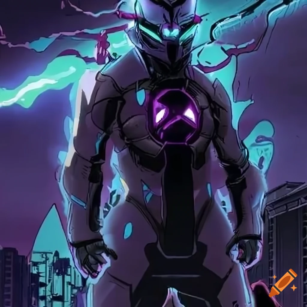 Superhero shadowstorm with shadow manipulation powers and nanotech suit ...