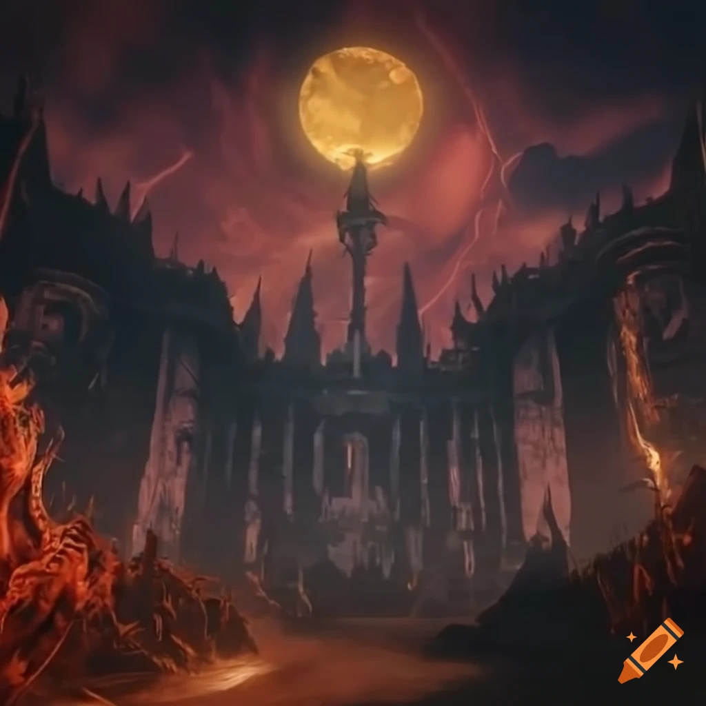 Dark souls, elden ring, divine comedy inspired dark fantasy landscape ...