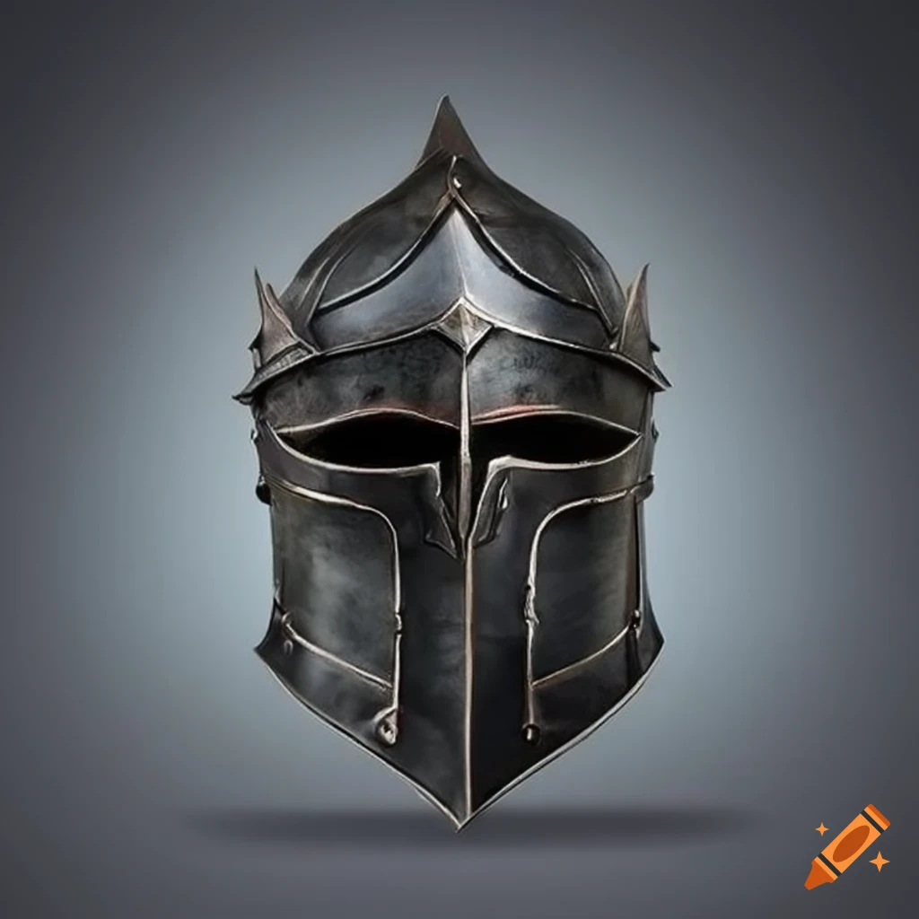 Fantasy black knight helmet on Craiyon