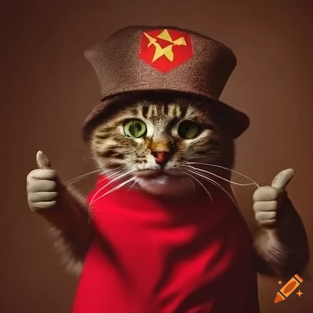 Cat wearing a hat and giving a thumbs up on Craiyon