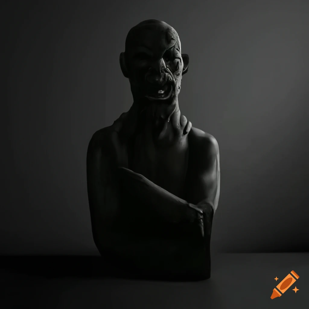 Eerie humanoid statue with a mysterious and otherworldly aura on Craiyon