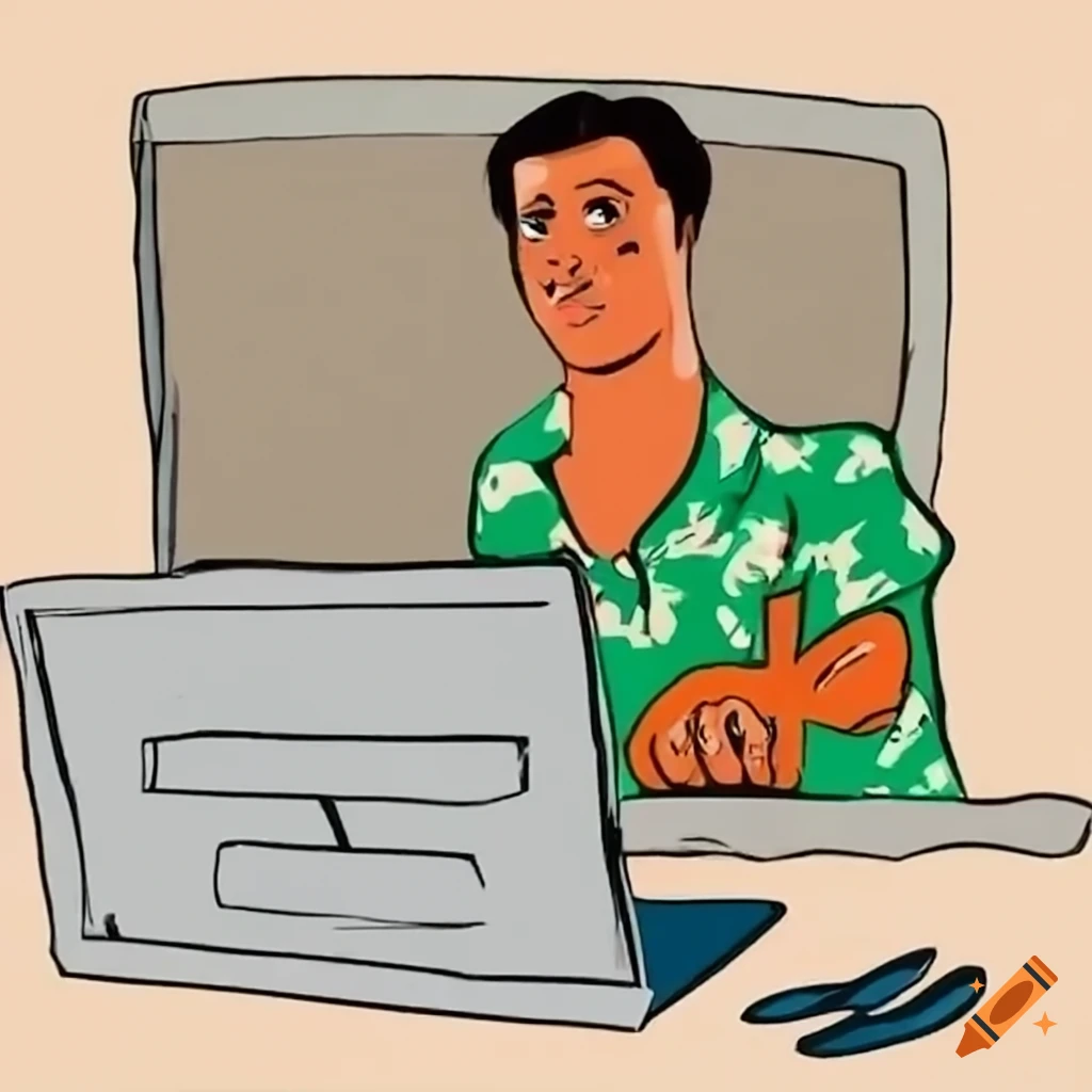 Man in hawaiian shirt and flip flops working on computer with booking ...