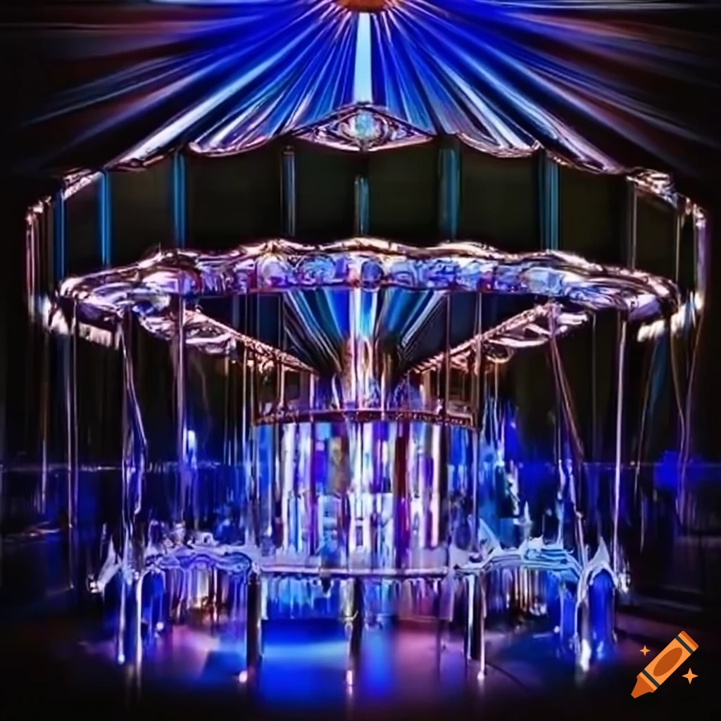 Metallic chrome carousel with gleaming details on Craiyon
