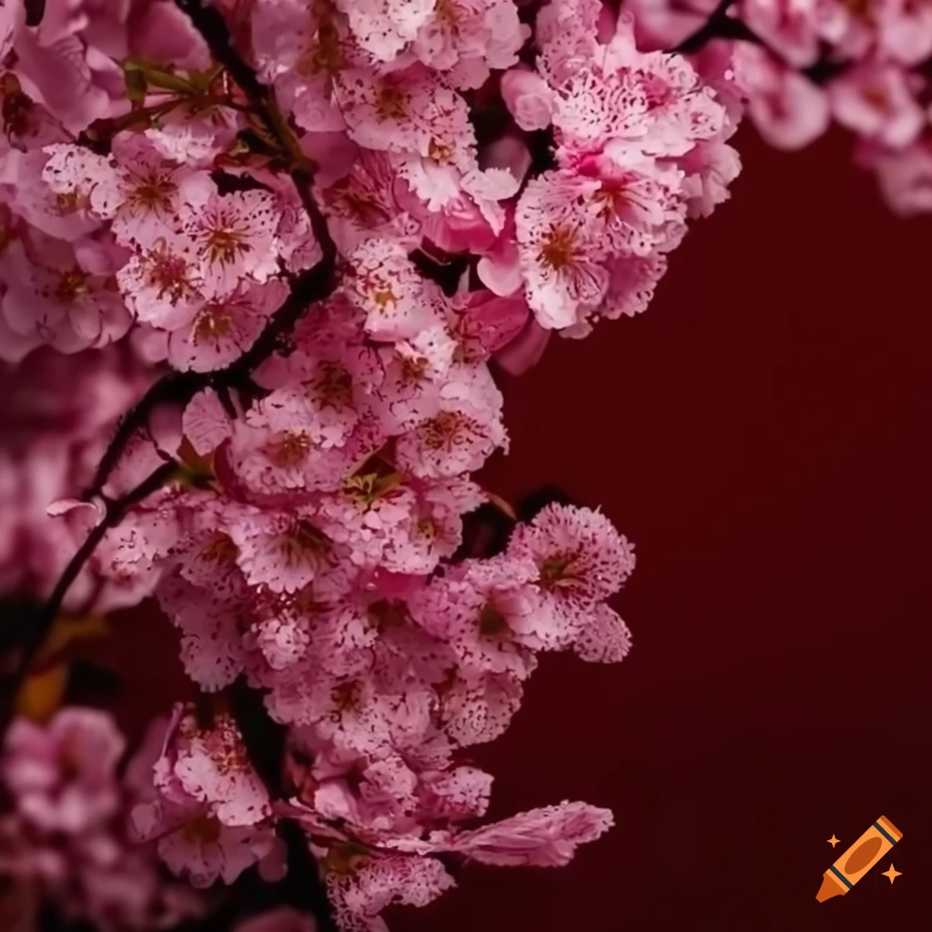 Sakura word with sakura blossom background on Craiyon