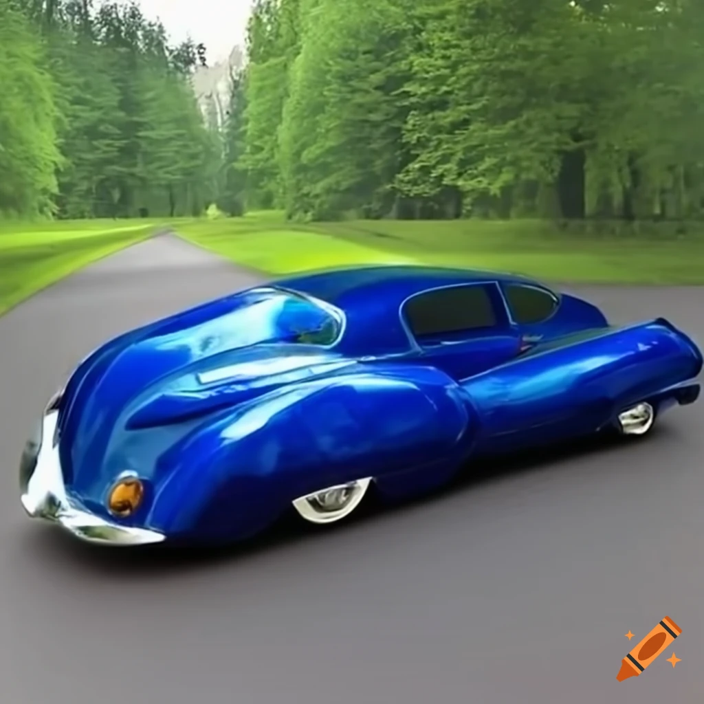 Blue flame car on Craiyon