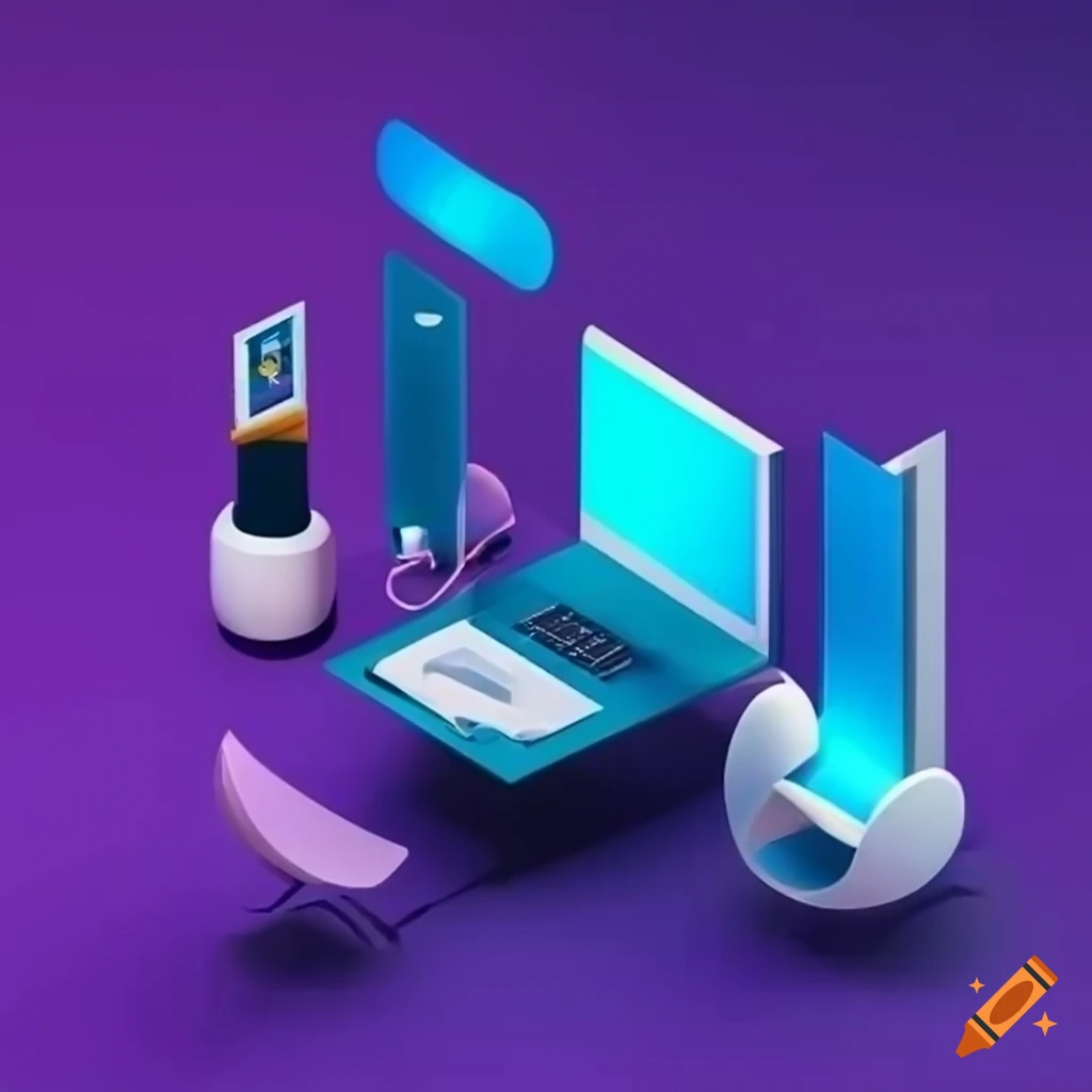 Isometric design of microsoft power platform in modern workspace ...