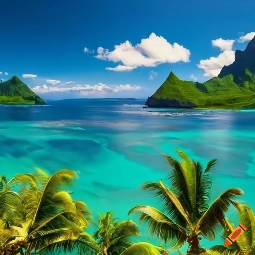 Beautiful landscape view of tahiti, french polynesia on Craiyon