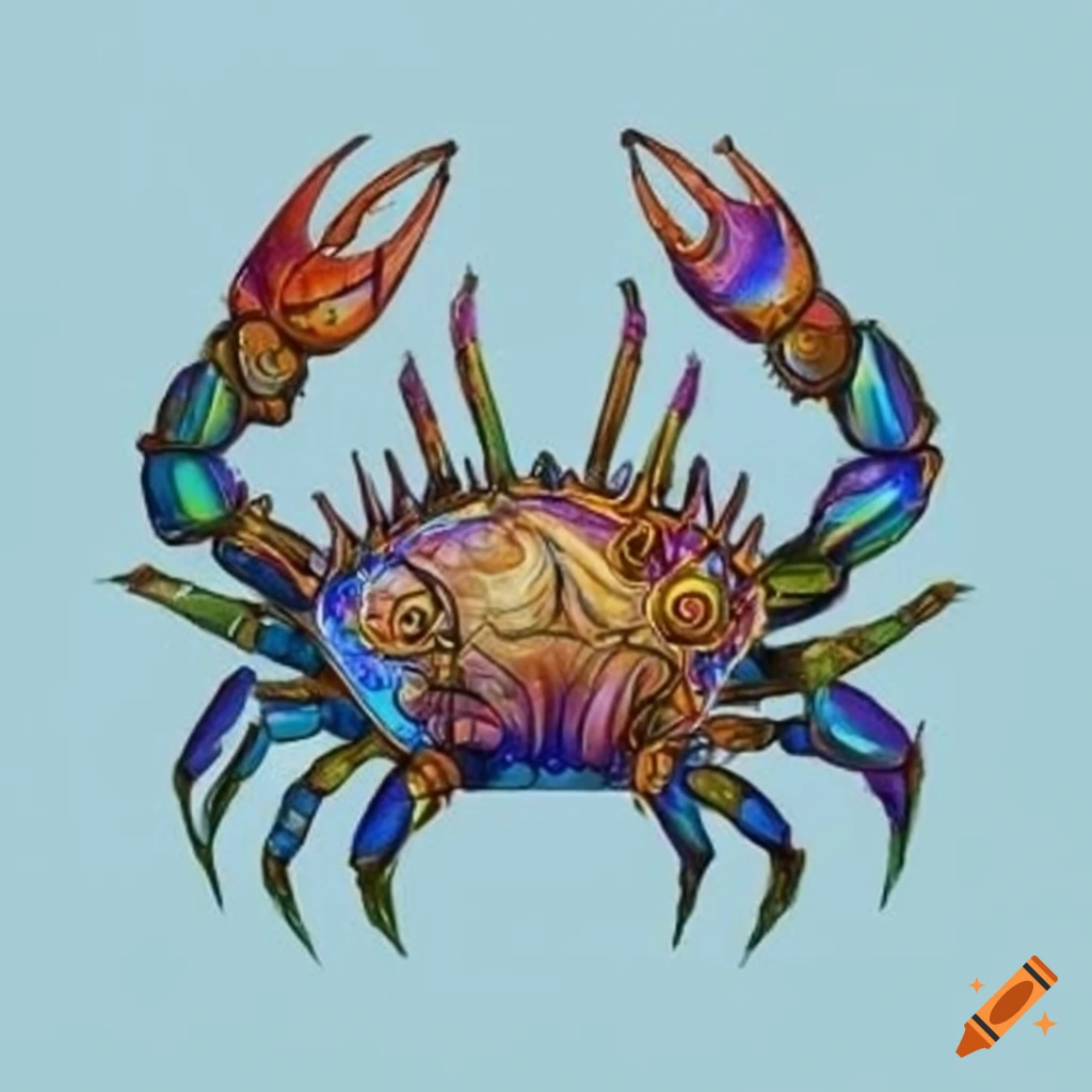 Crab with ice armor in steampunk medieval style on Craiyon