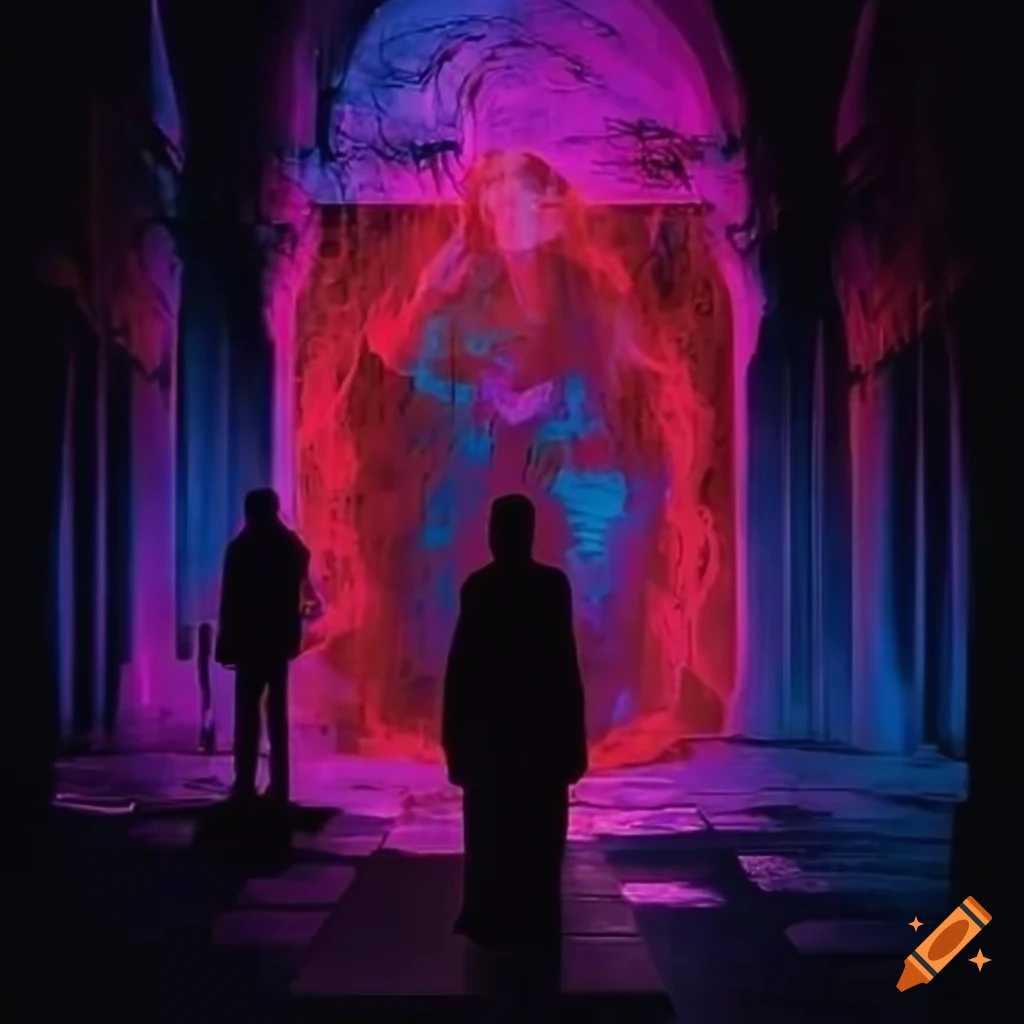 Neon album rock cover with an epic vibe on Craiyon