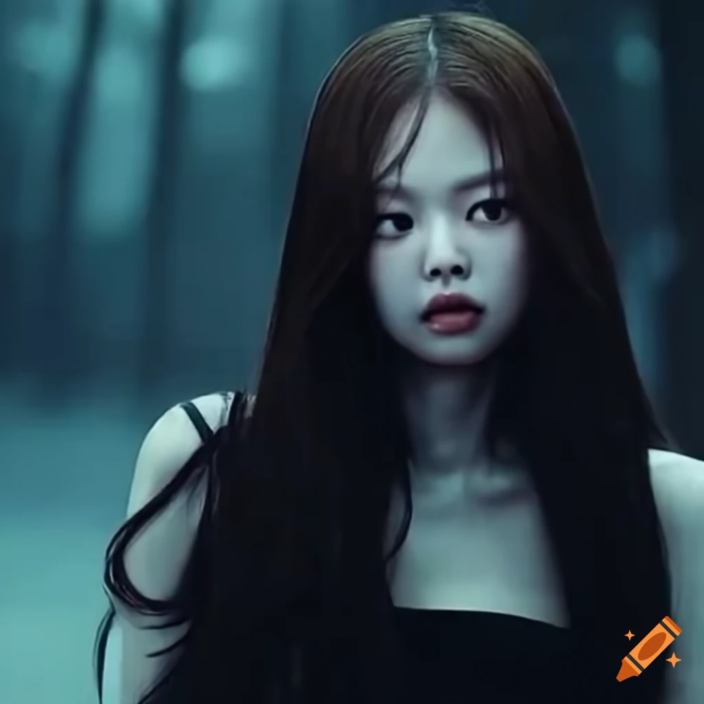 Blackpink jennie in a horror movie on Craiyon