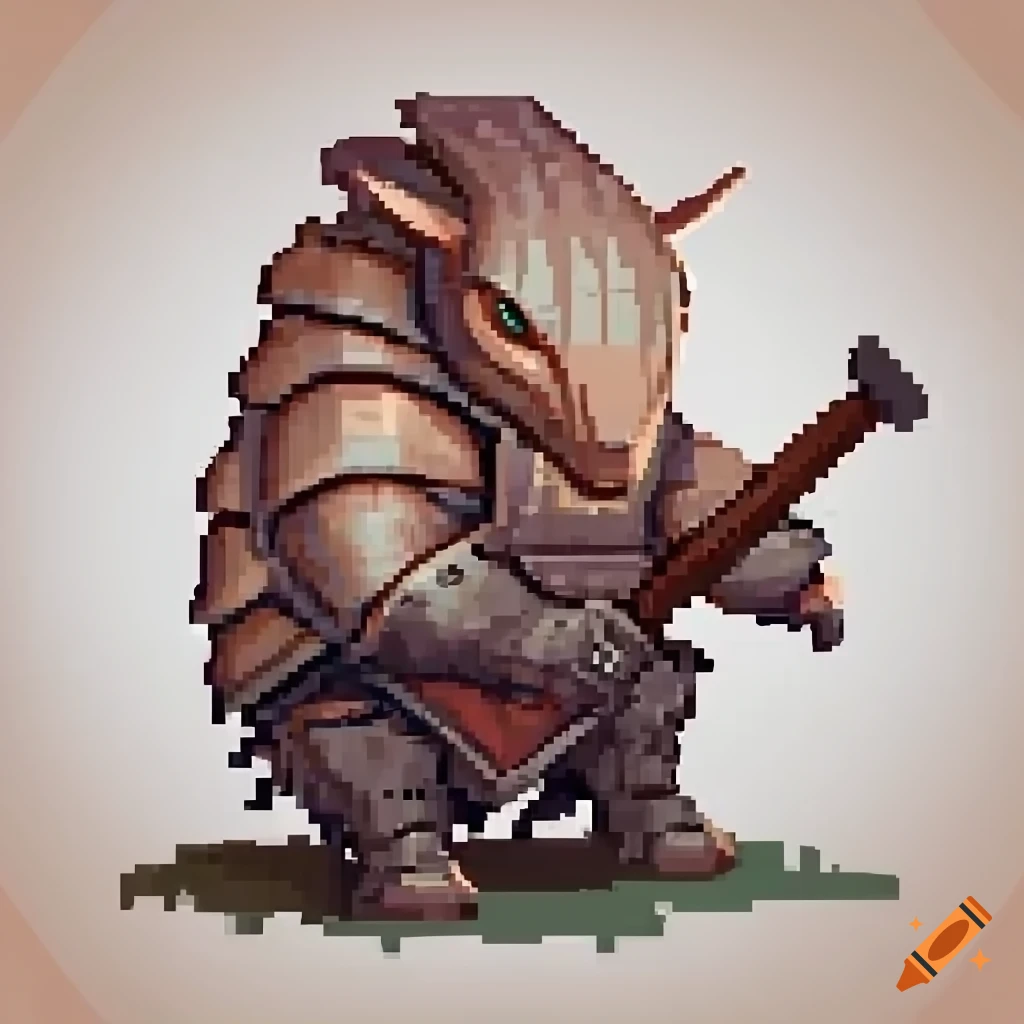 Armadillo blacksmith character for root rpg in 16 bit graphic style on ...