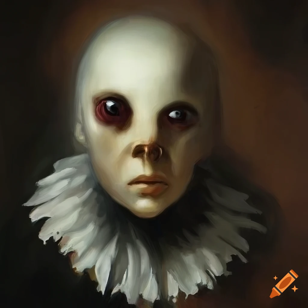Eerie ghost monster in baroque style oil painting on Craiyon