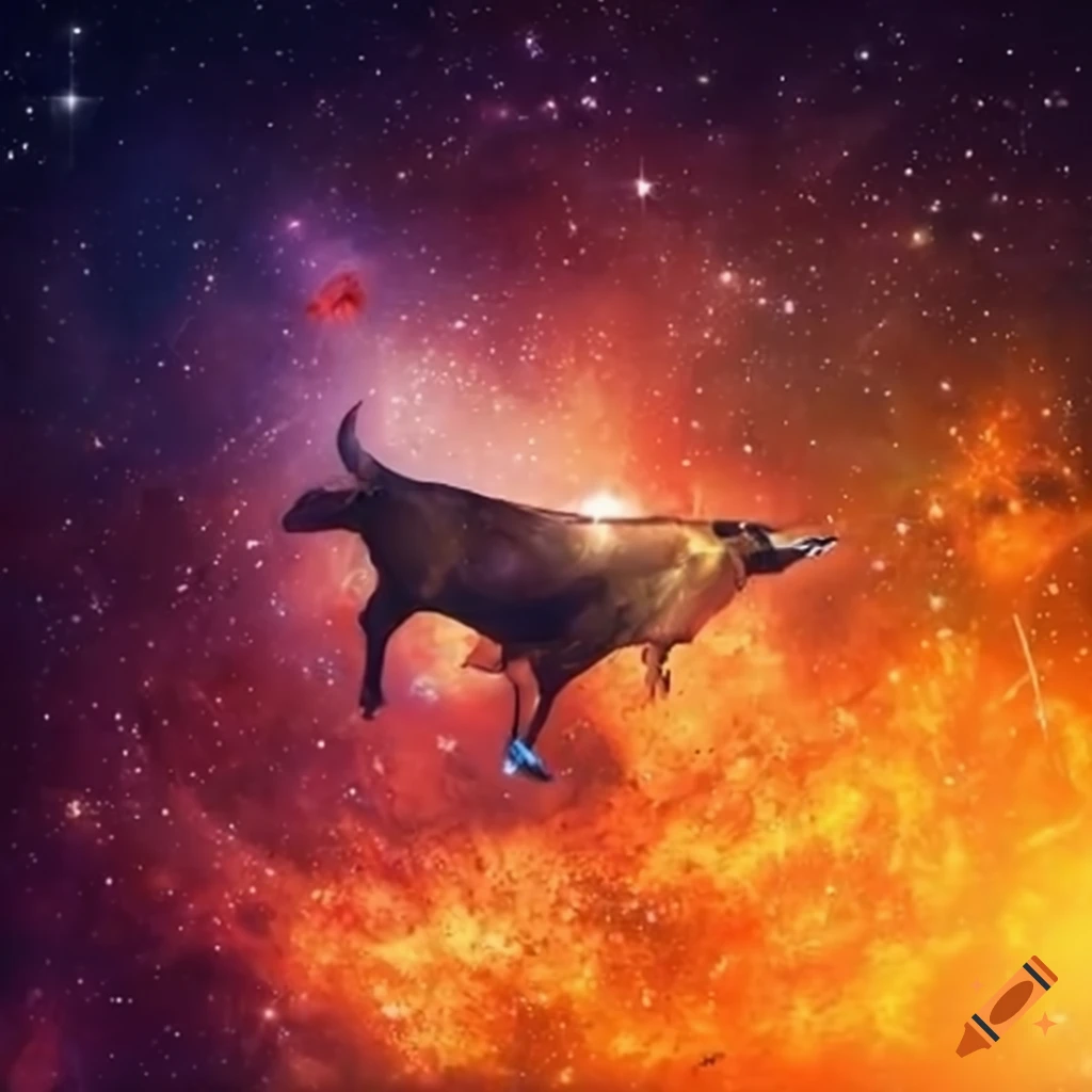 Flying cow in space on Craiyon