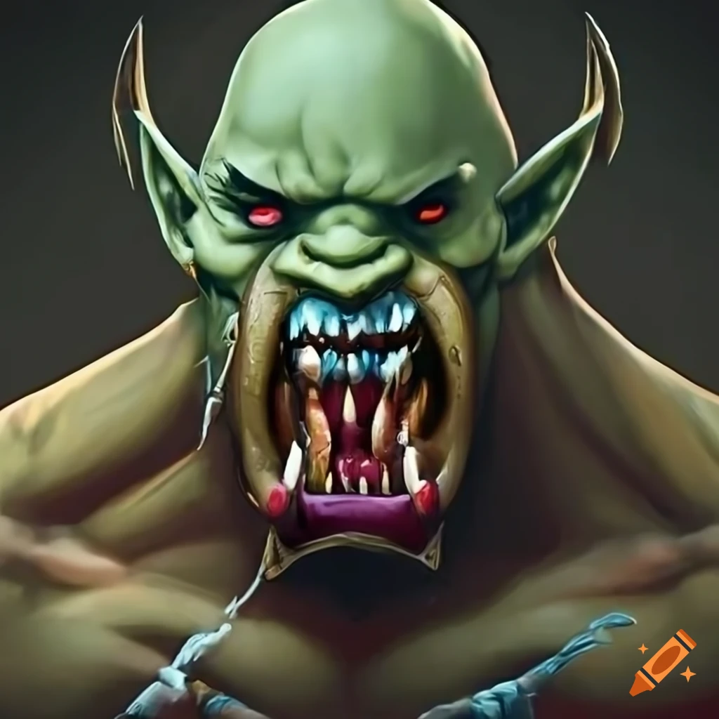 Sad orc with tears in fantasy setting on Craiyon