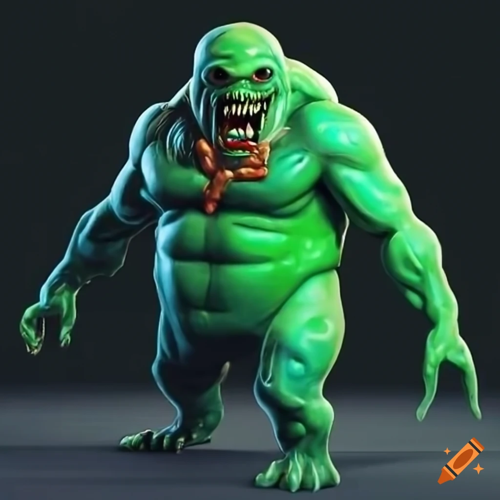 Mutant pickle man character on Craiyon