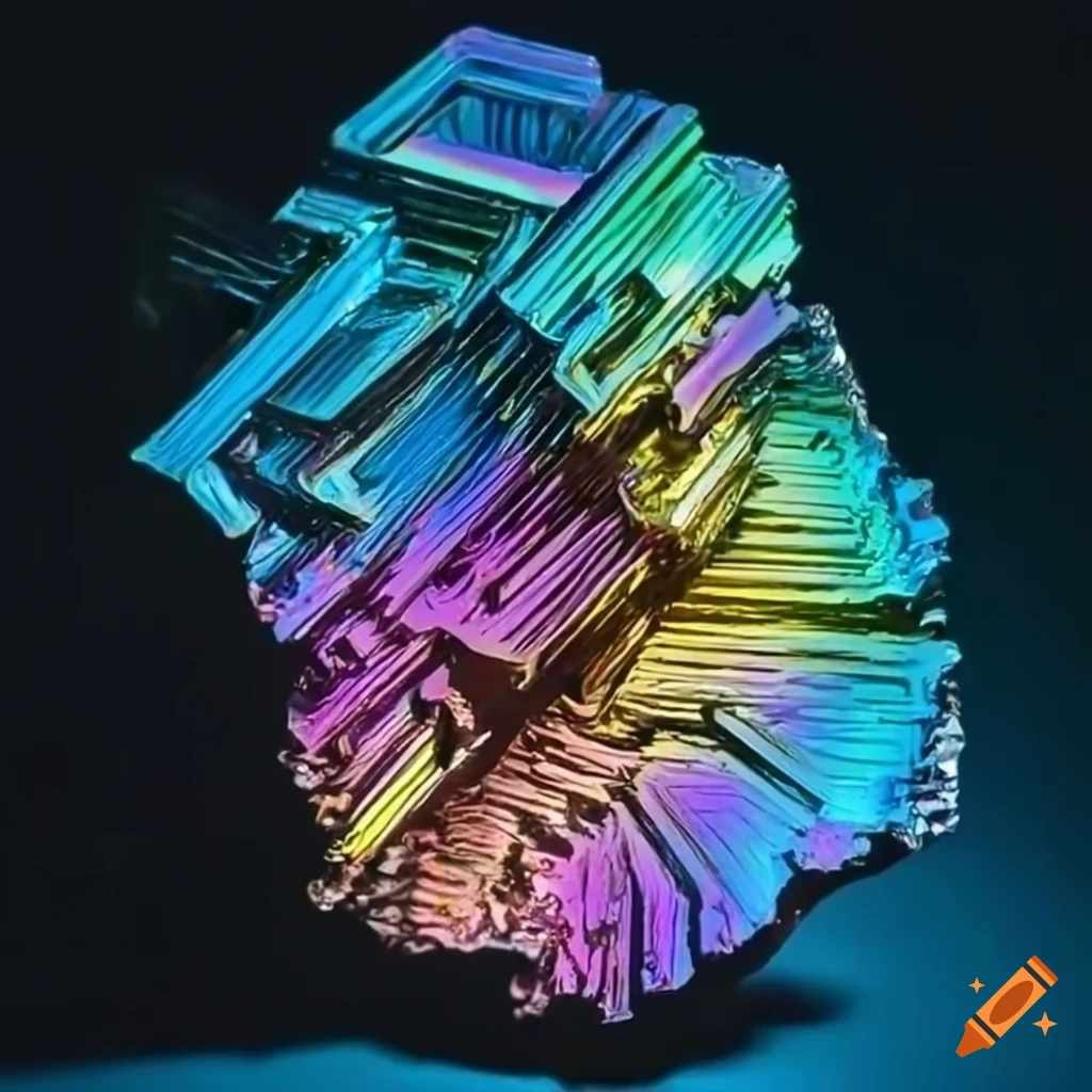 Realistic and highly detailed rainbow bismuth crystal in 8k resolution ...