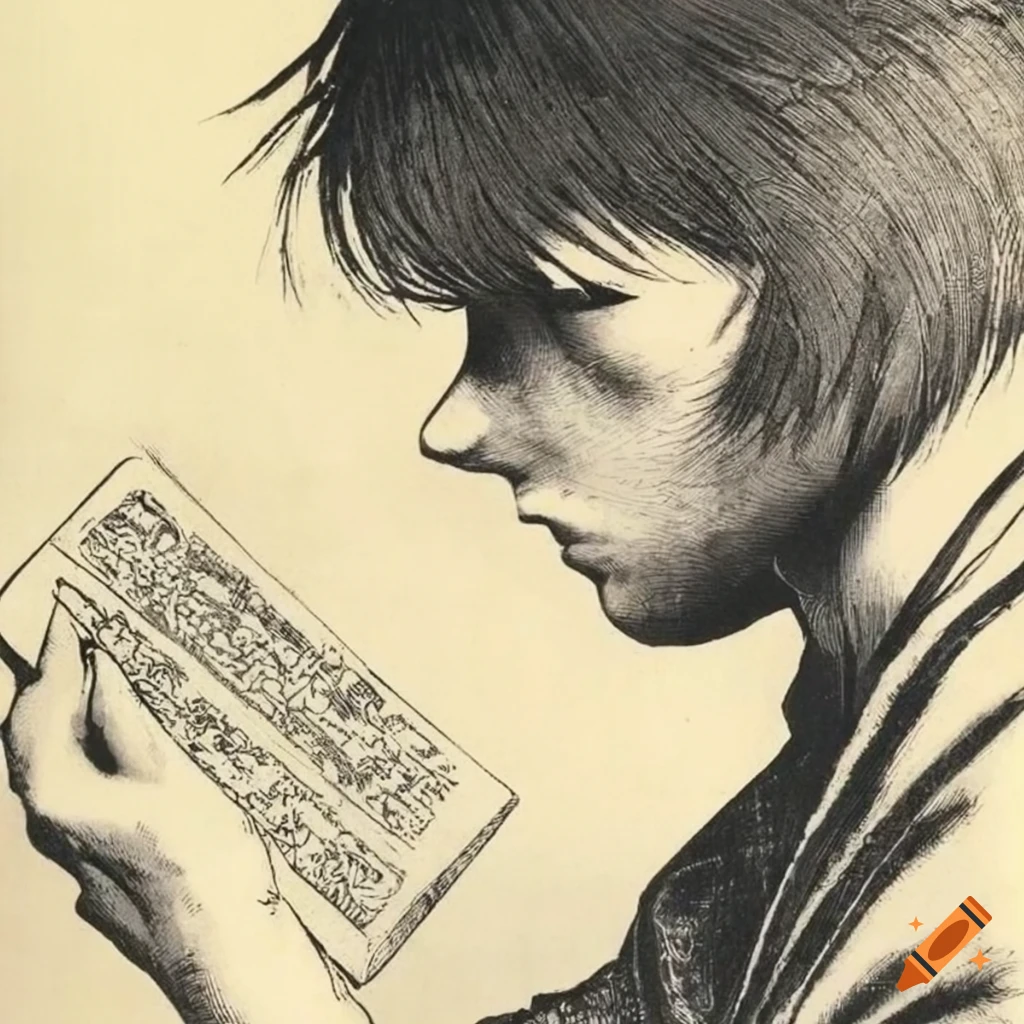 Vintage black and white manga style retro magazine on Craiyon