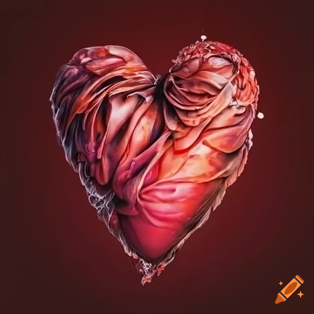 Two merging hearts on Craiyon