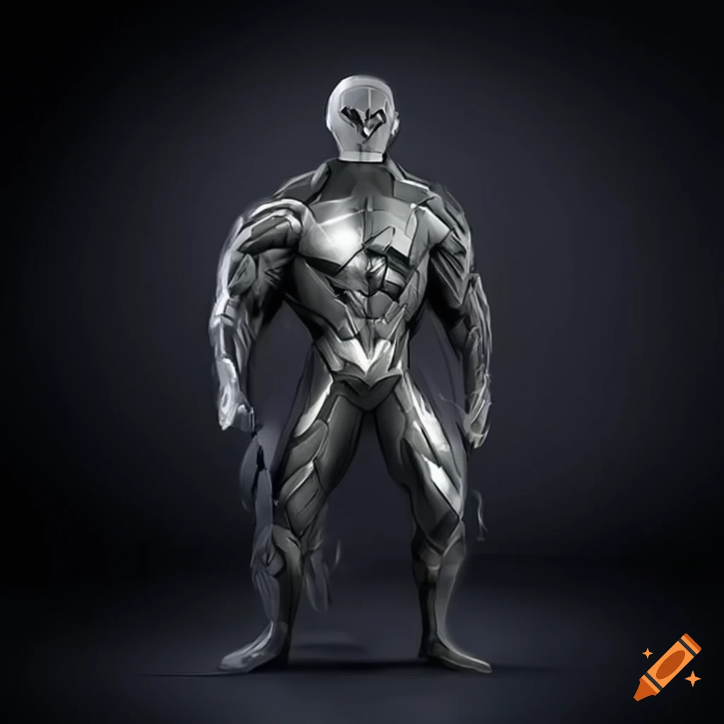 Titanium superhero character illustration on Craiyon