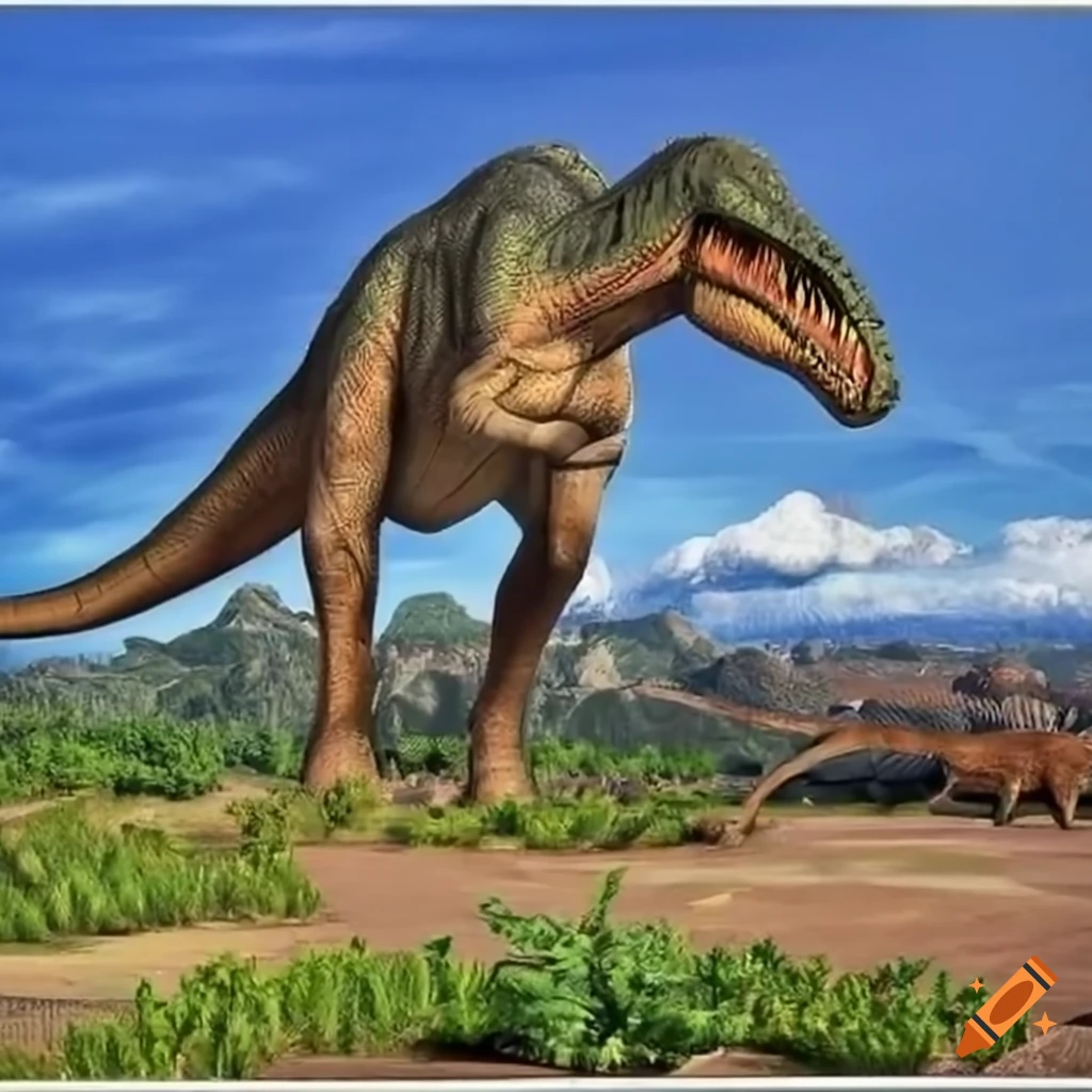 Dinosaurs land on Craiyon