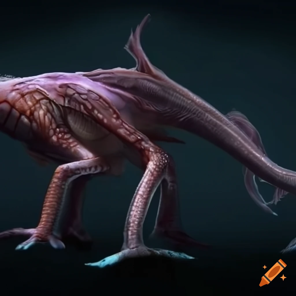 Science fiction inspired alien creature thriving in an aquatic ...