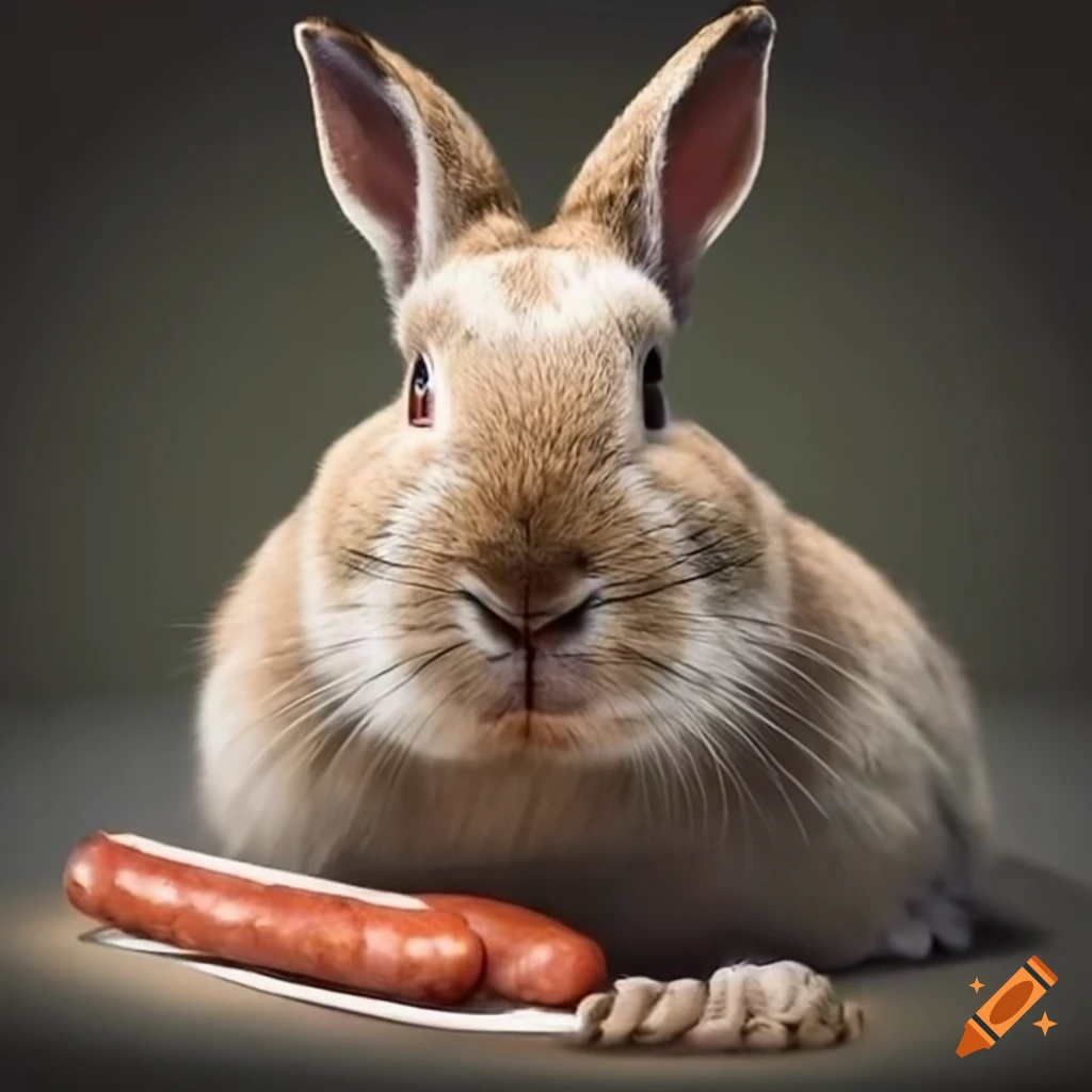 Rabbit with a sausage on Craiyon