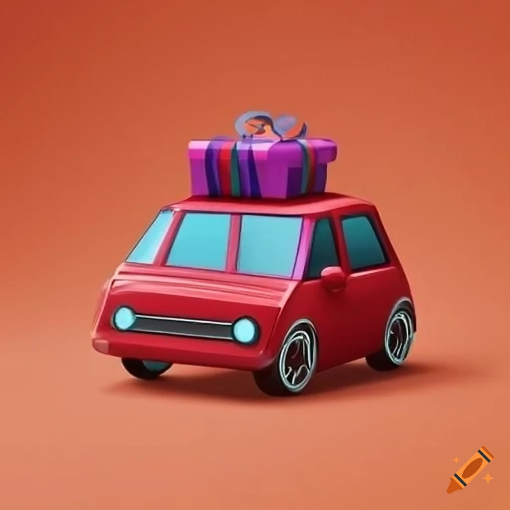 Gift box and a car wheel on Craiyon