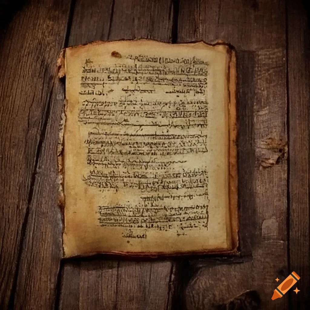 Miniature book page on aged paper texture in medieval style on Craiyon