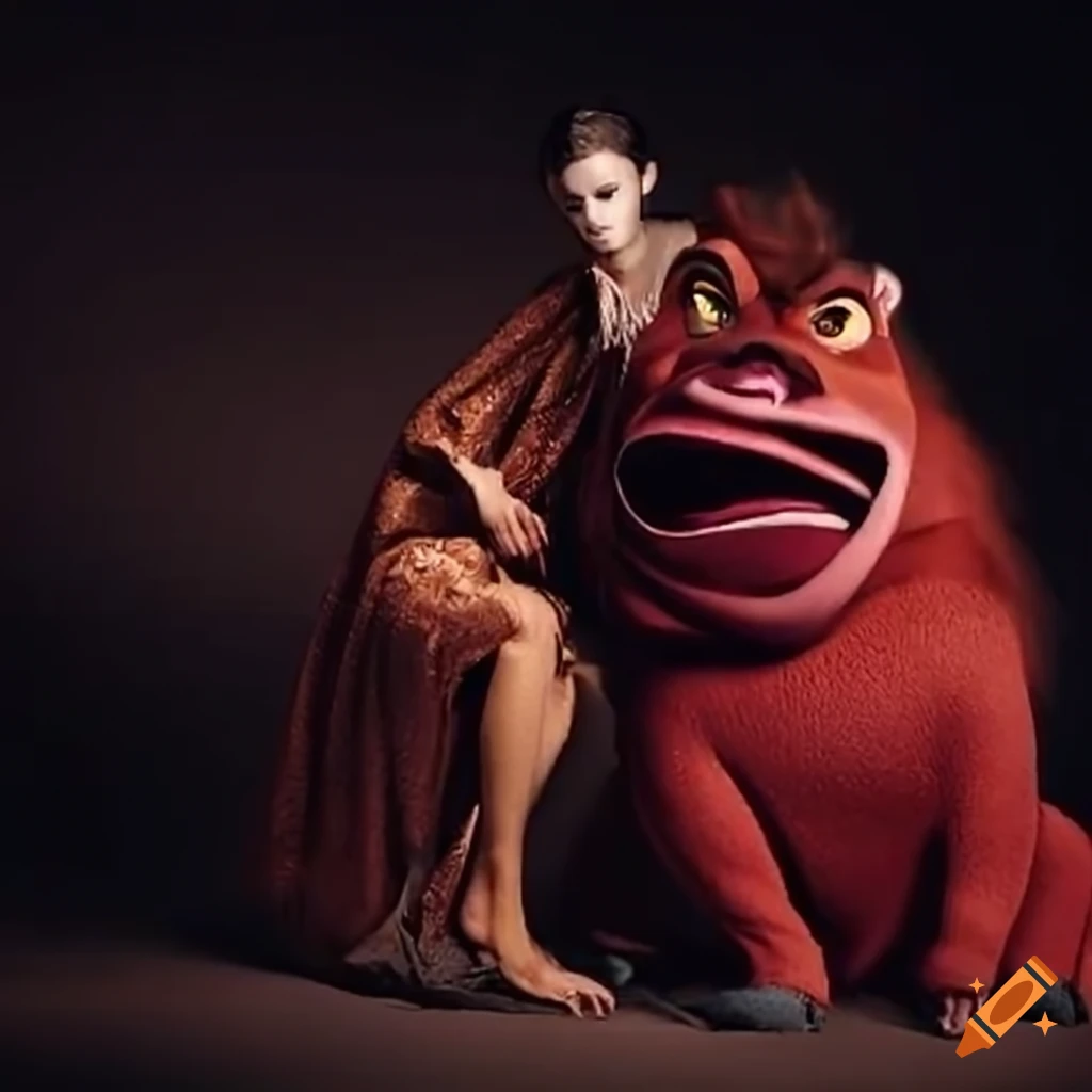 Artistic rendition of timon, pumba, and simba with human faces on Craiyon