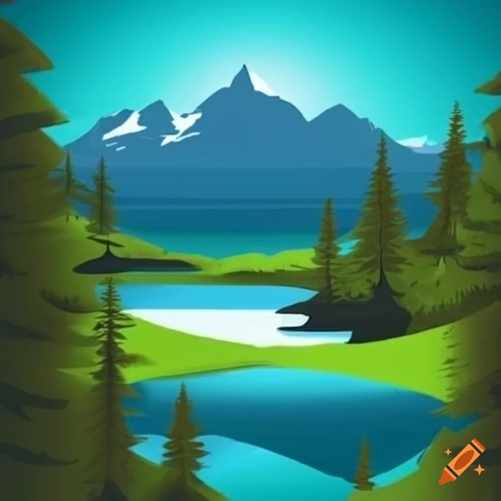 Scratch programming logo with alpine lakes and forests for 0y760 on Craiyon