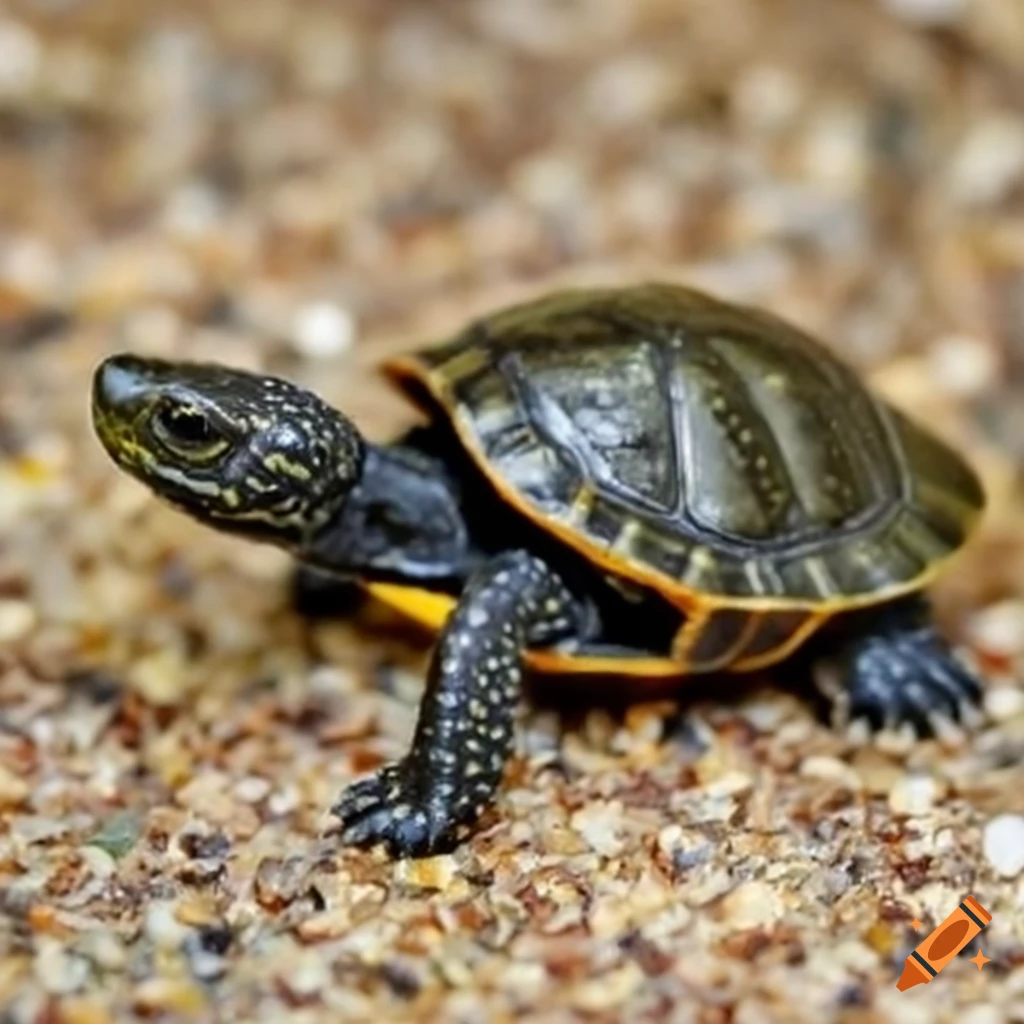 Tiny ultra miniature turtle on Craiyon