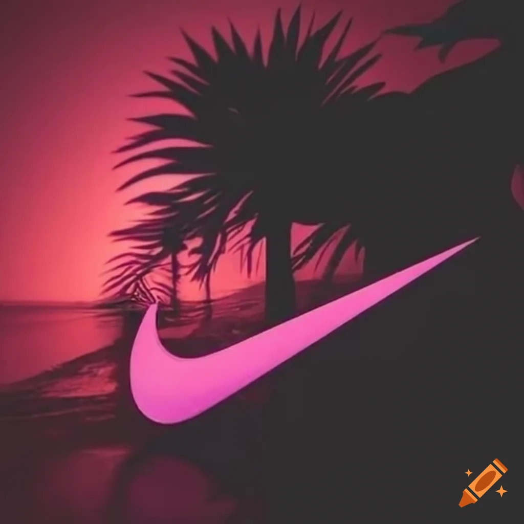 Palm trees with nike logo in vaporwave style on Craiyon