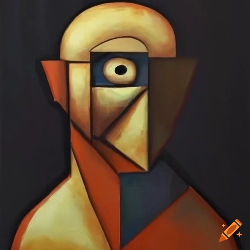 Abstract depiction of a mysterious man in a simple art style on Craiyon
